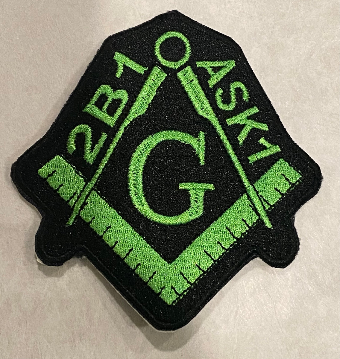 2B1 ASK1 G Freemason Symbol Die Cut Iron-On Patch | Motorcycle Patches ...